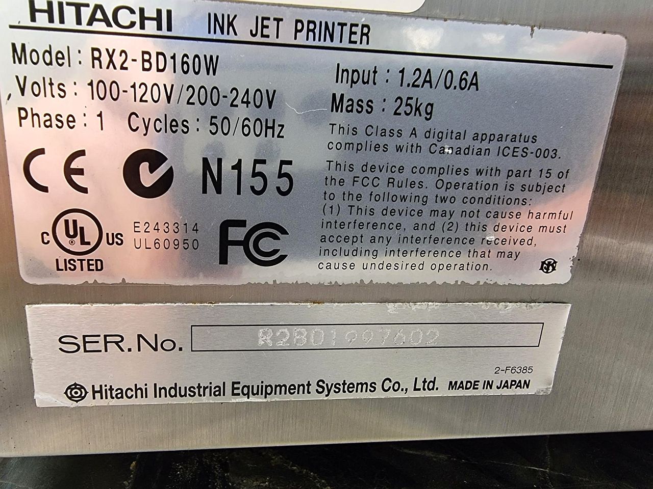 For Sale NZ Used Inkjet Printer Hitachi
