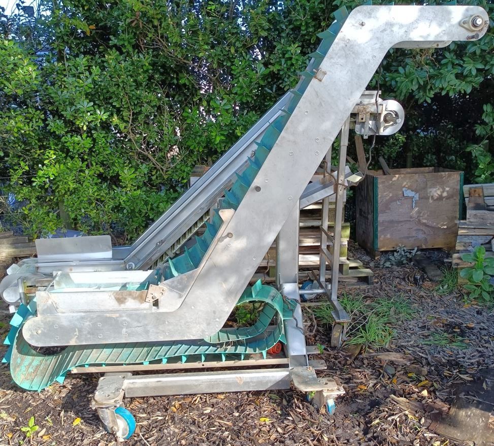 Secondhand Z Shaped Rising Conveyor For Sale NZ Stainless Frame