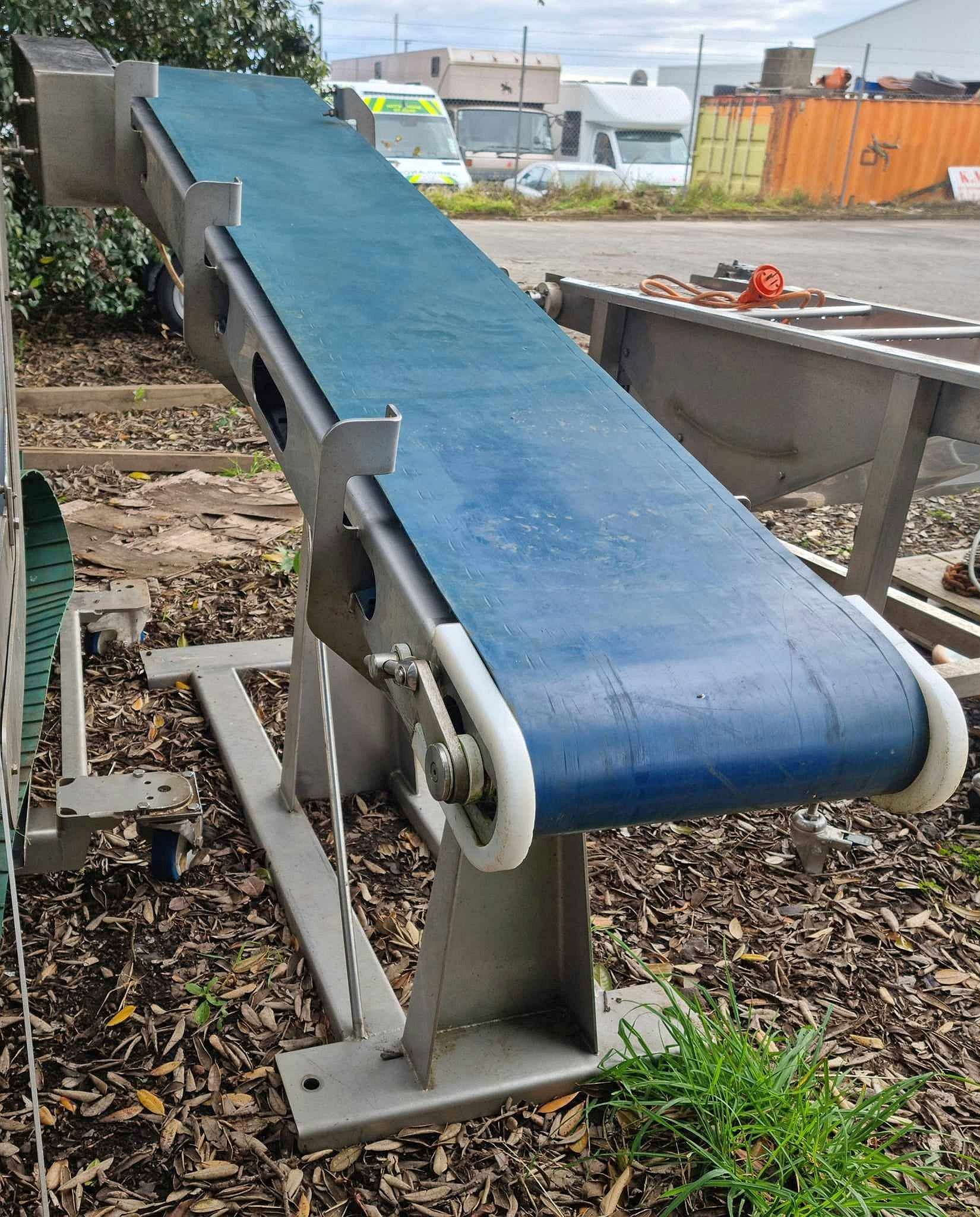 Secondhand Rising Belt Conveyor For Sale NZ Stainless Frame