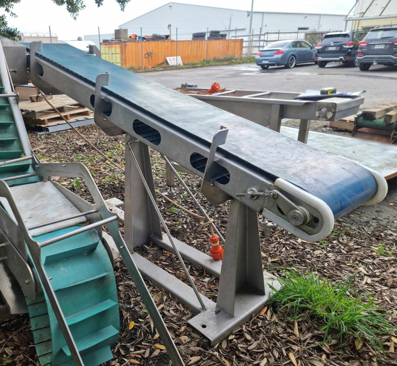 Secondhand Rising Belt Conveyor For Sale NZ Stainless Frame