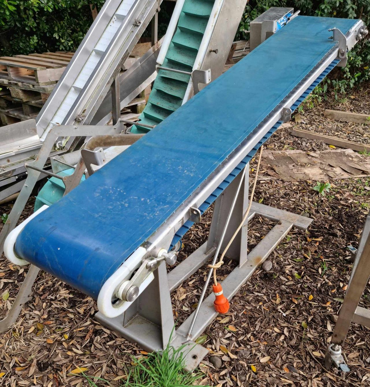 Secondhand Rising Belt Conveyor For Sale NZ Stainless Frame