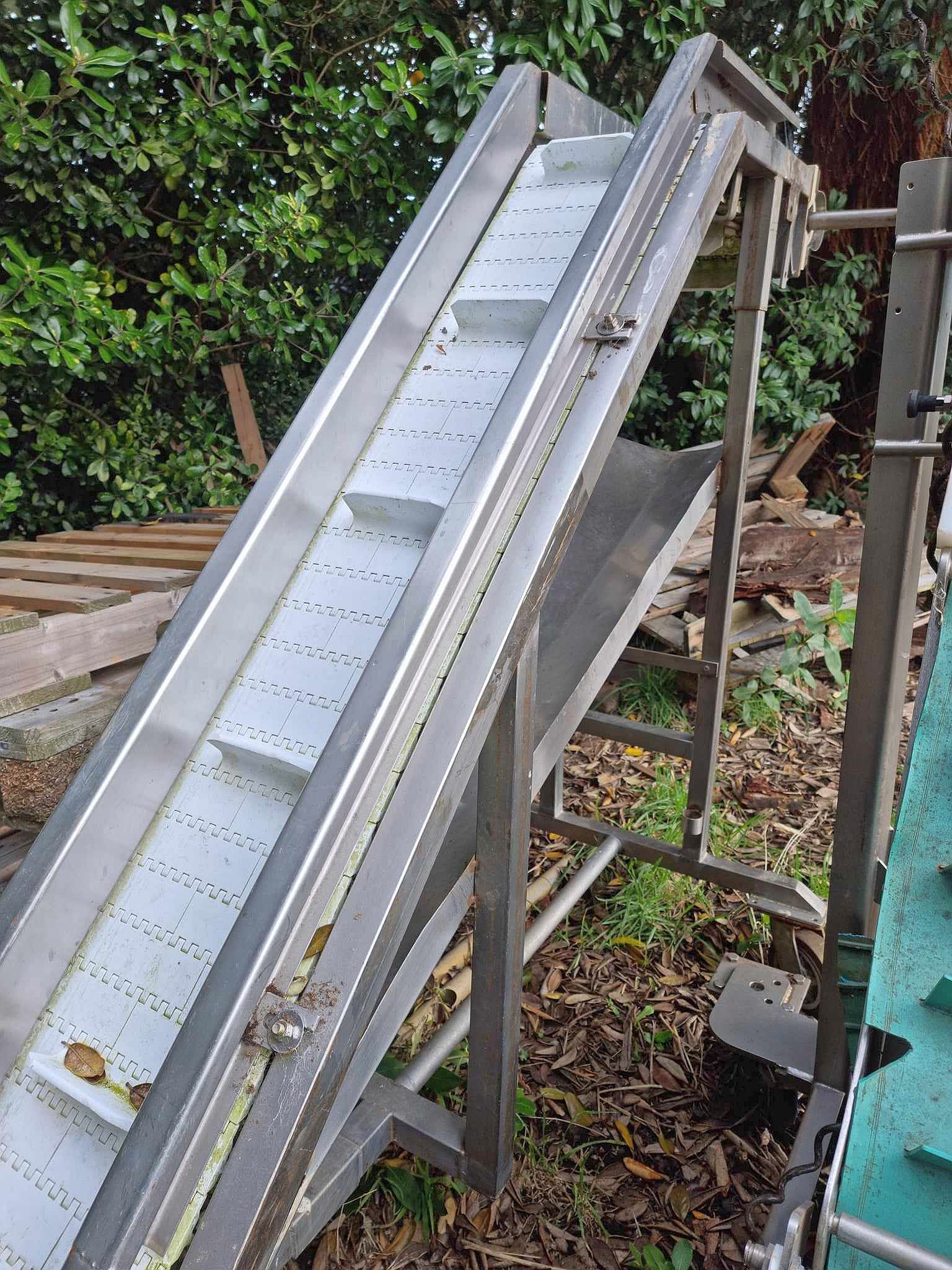 Secondhand Z Shaped Rising Conveyor For Sale NZ Stainless Frame