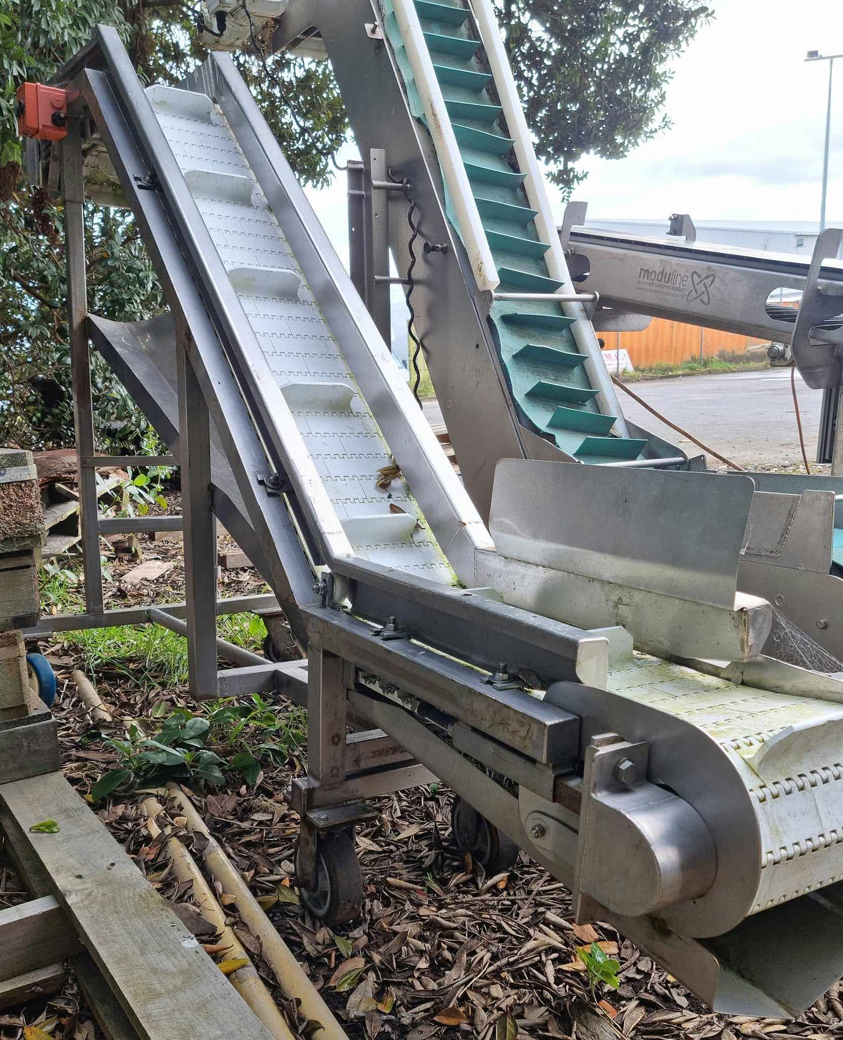 Secondhand Z Shaped Rising Conveyor For Sale NZ Stainless Frame
