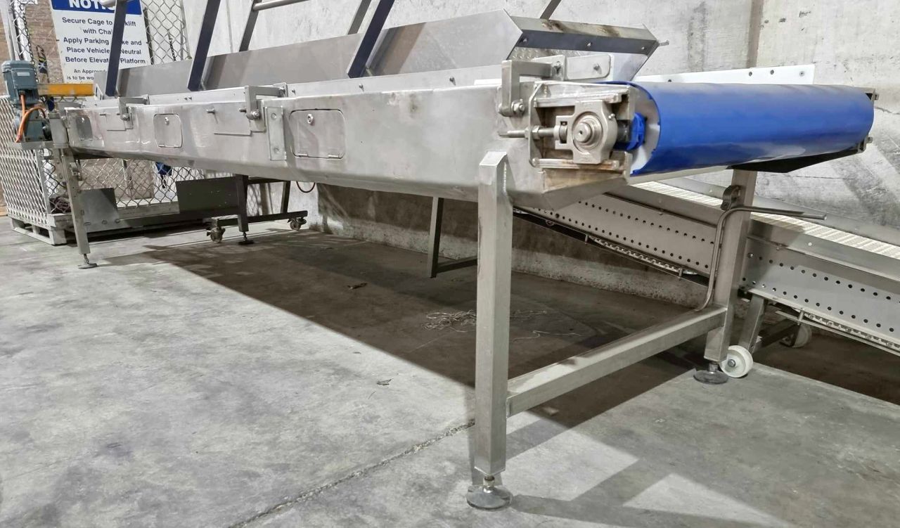 Secondhand Conveyor with Belting 900mm Wide Stainless Frame For Sale NZ