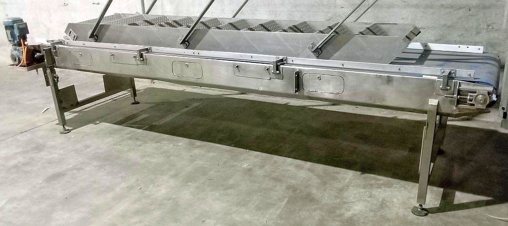 Secondhand Conveyor with Belting 900mm Wide Stainless Frame For Sale NZ